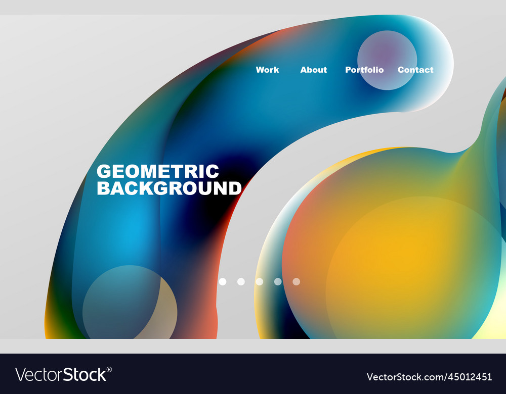 Landing page abstract liquid background flowing Vector Image