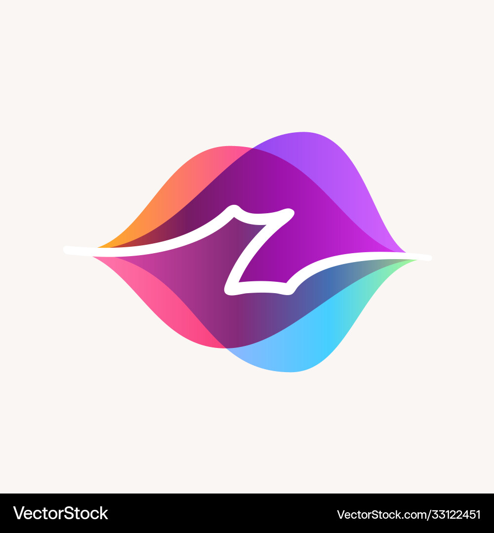 Letter z with transparency sound waves logo Vector Image