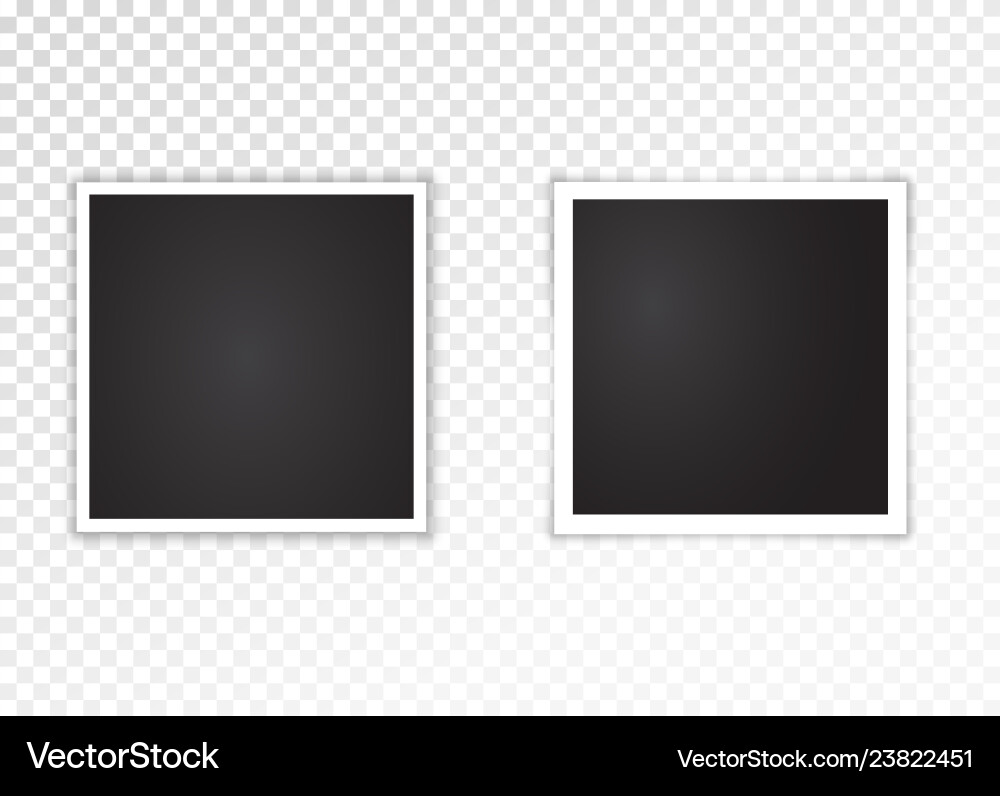 Photo frame with shadow on a transparent backdrop Vector Image