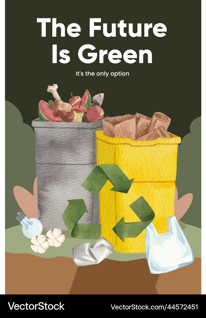 Pinterest template with global recycling concept Vector Image