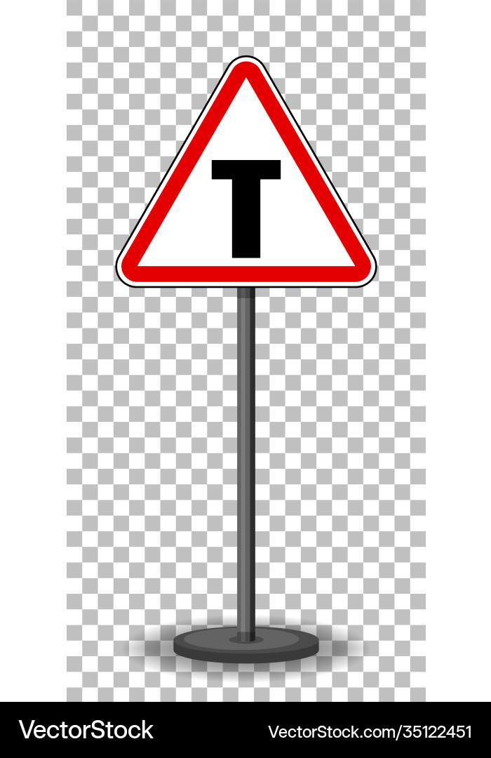 Red traffic sign on transparent background Vector Image