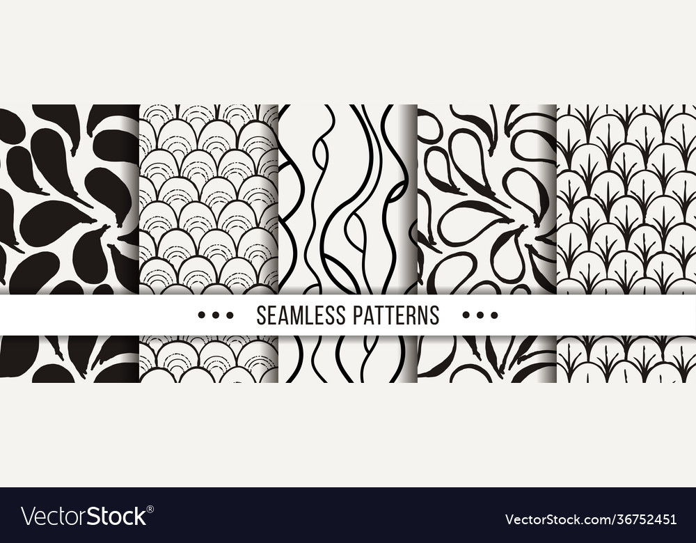 Set abstract seamless pattern collection Vector Image
