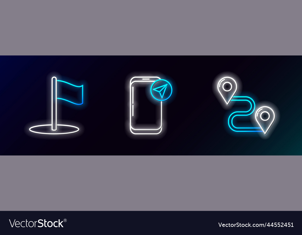 Set line route location flag and infographic Vector Image Set line route location flag and infographic Vector Image