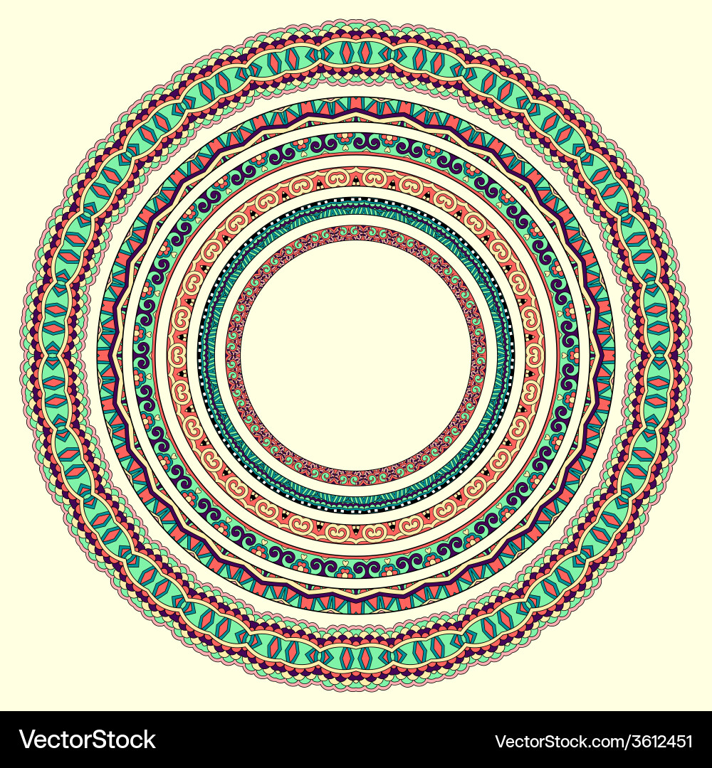 Set of round geometrical frames circle border Vector Image
