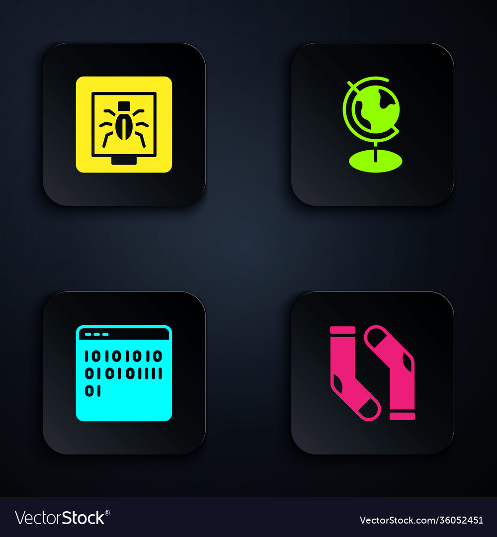 Set socks insects in a frame binary code Vector Image
