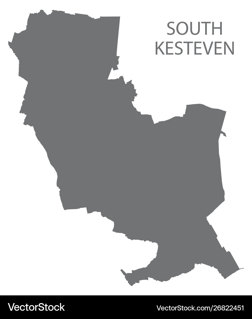 South kesteven grey district map east midlands Vector Image