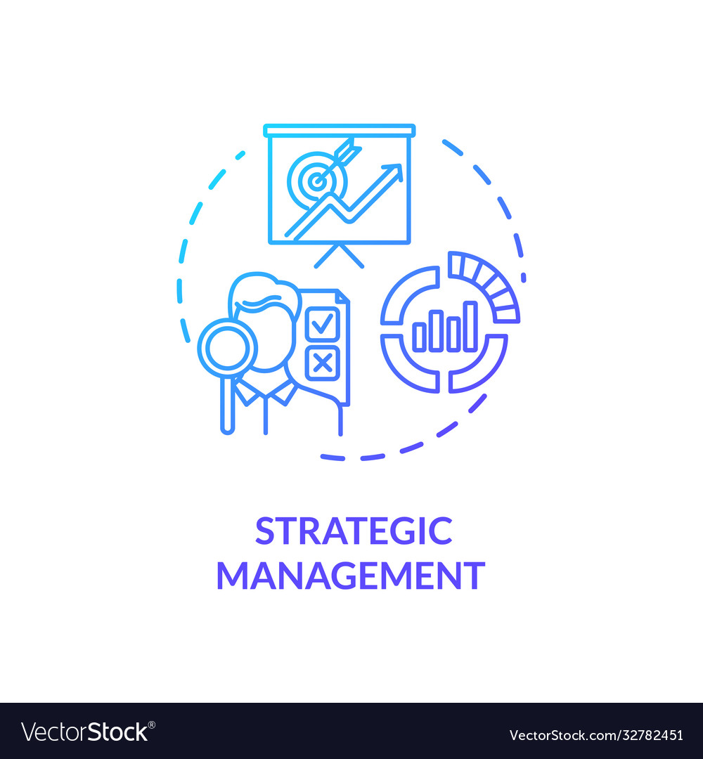 Strategic management blue gradient concept icon Vector Image
