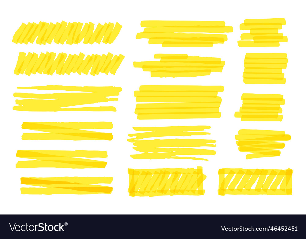 Yellow marker stroke lines markers stripes Vector Image Yellow marker stroke lines markers stripes Vector Image
