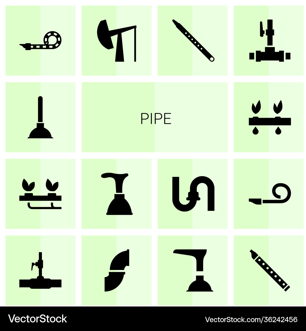14 pipe icons Royalty Free Vector Image - VectorStock