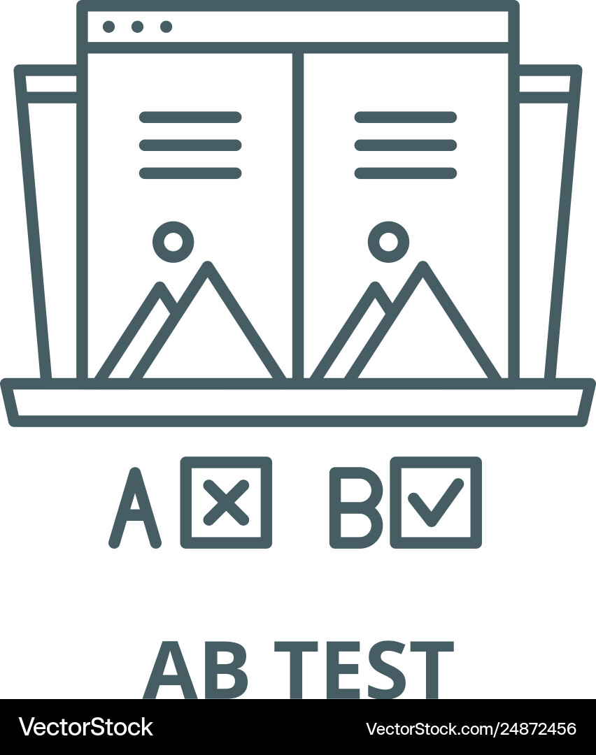 Ab test line icon outline sign Royalty Free Vector Image
