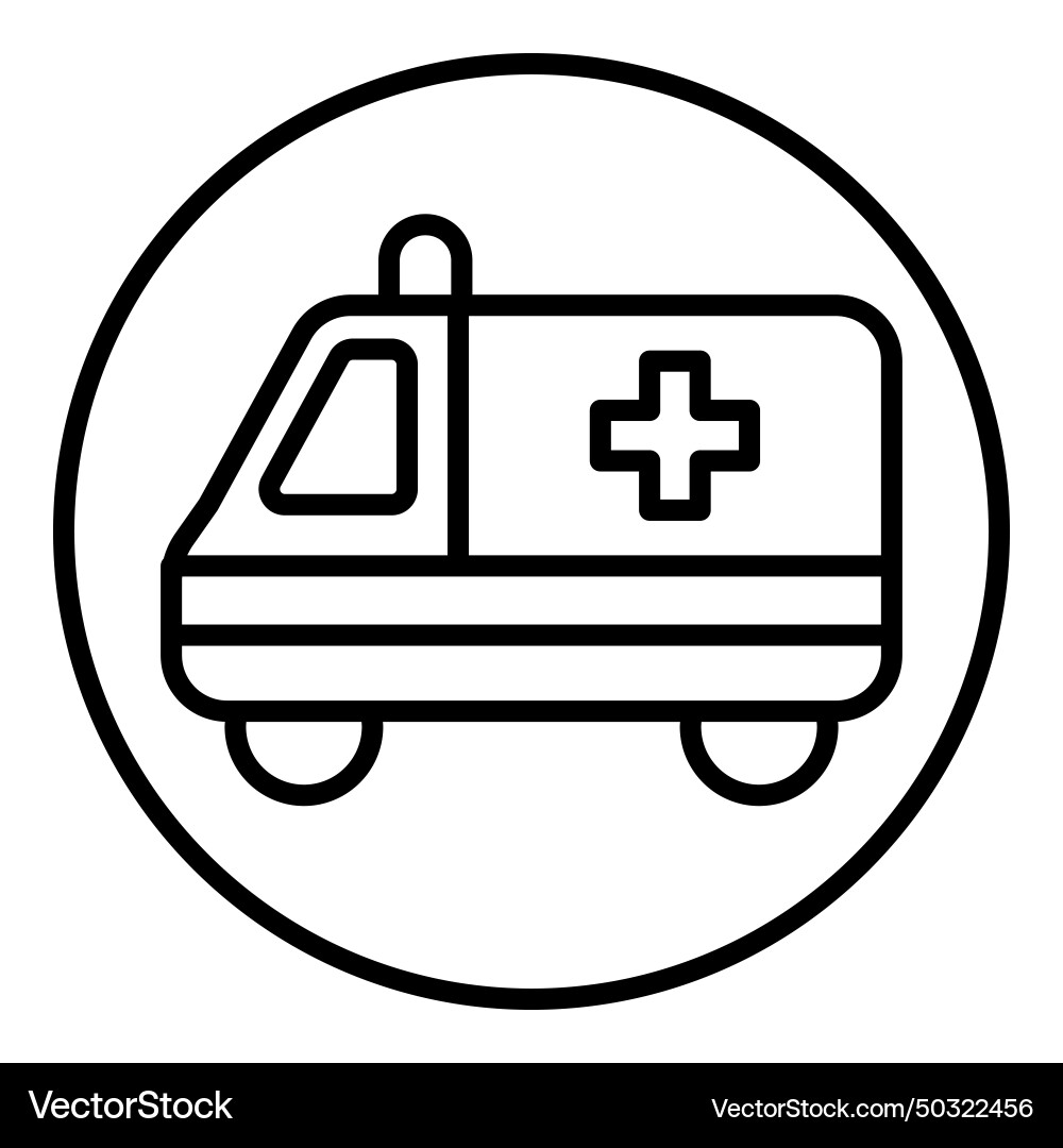 Ambulance car flat icon isolated on white Vector Image