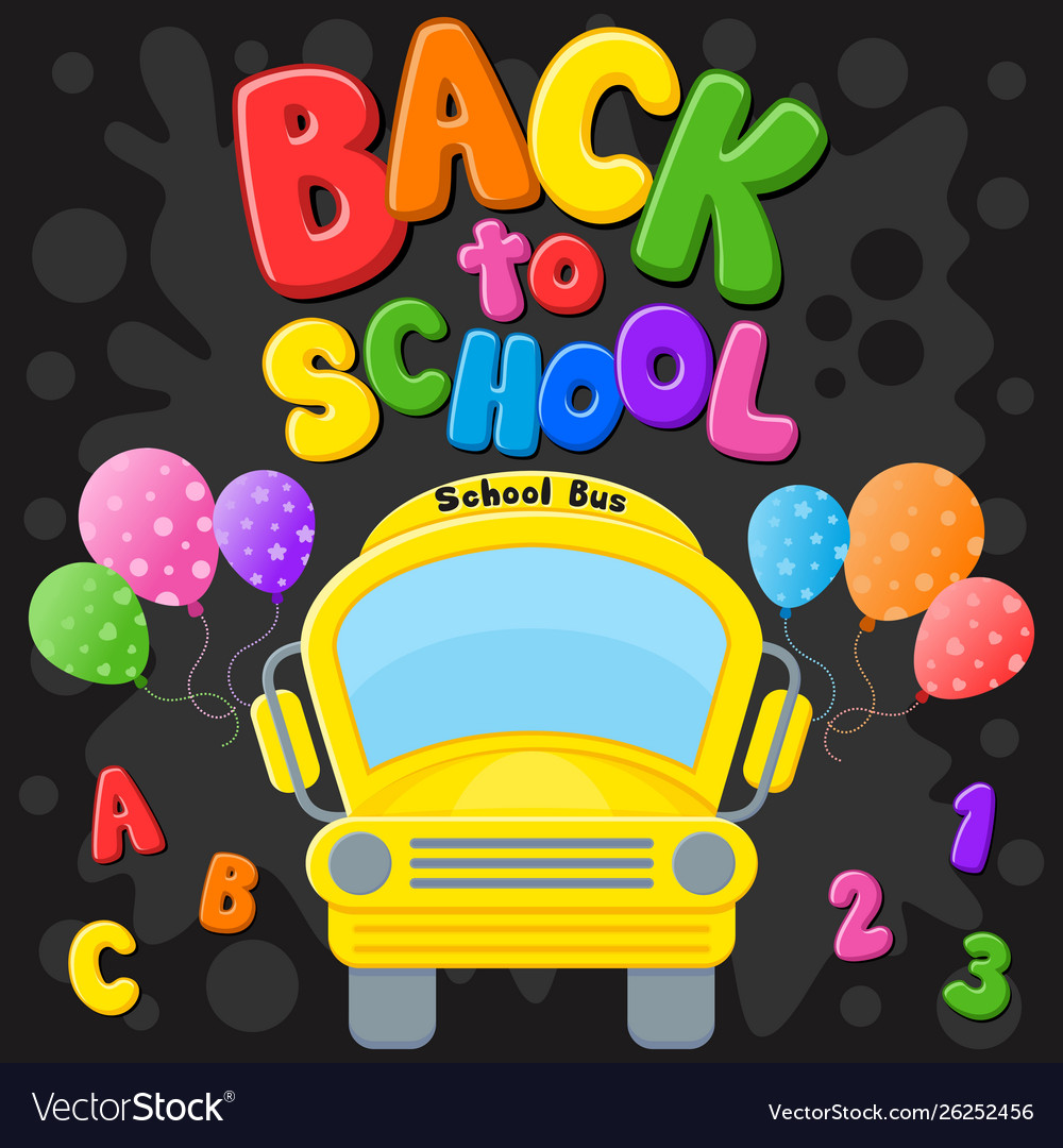 Back to school yellow bus Royalty Free Vector Image