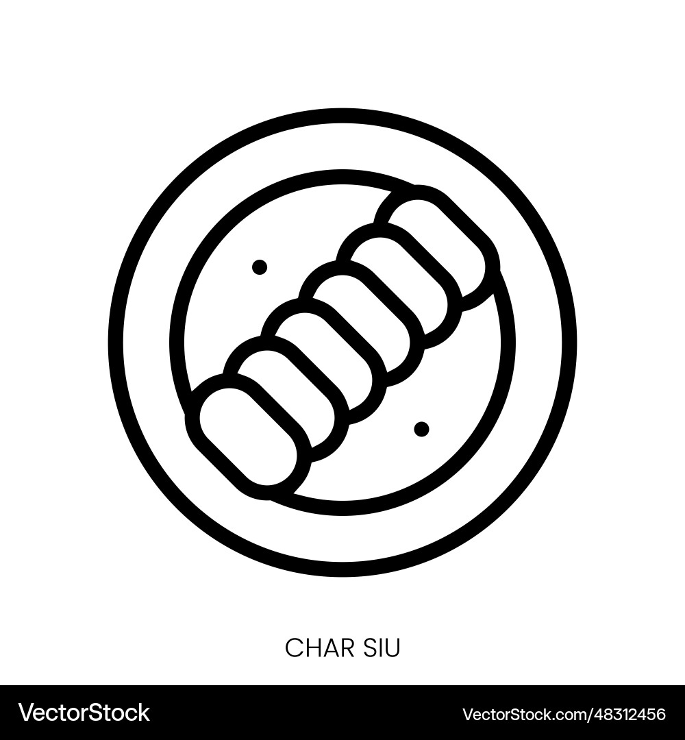 Char siu icon line art style design isolated Vector Image