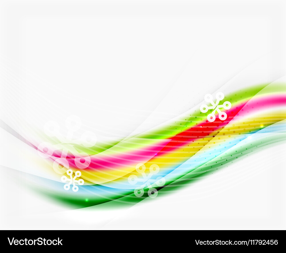 Color wave line with snowflakes winter Royalty Free Vector