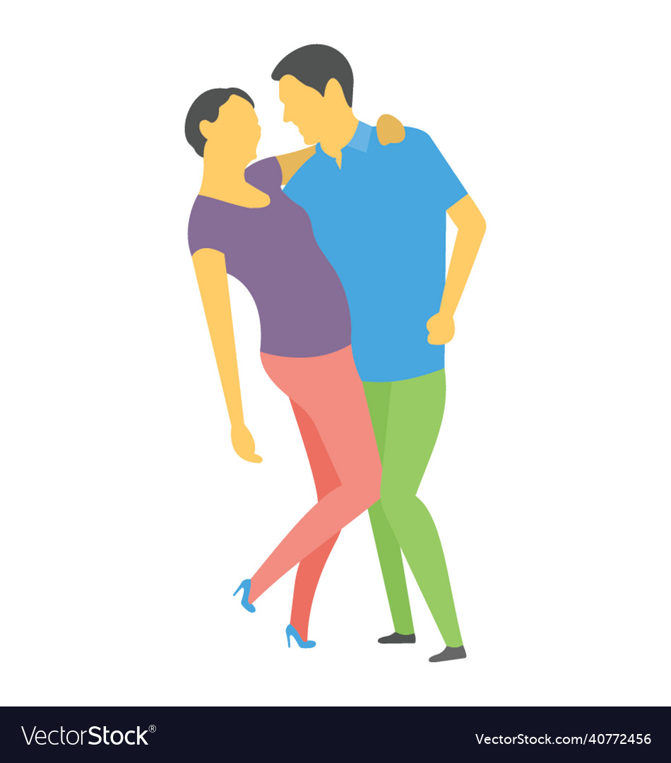 Couple posing Royalty Free Vector Image - VectorStock