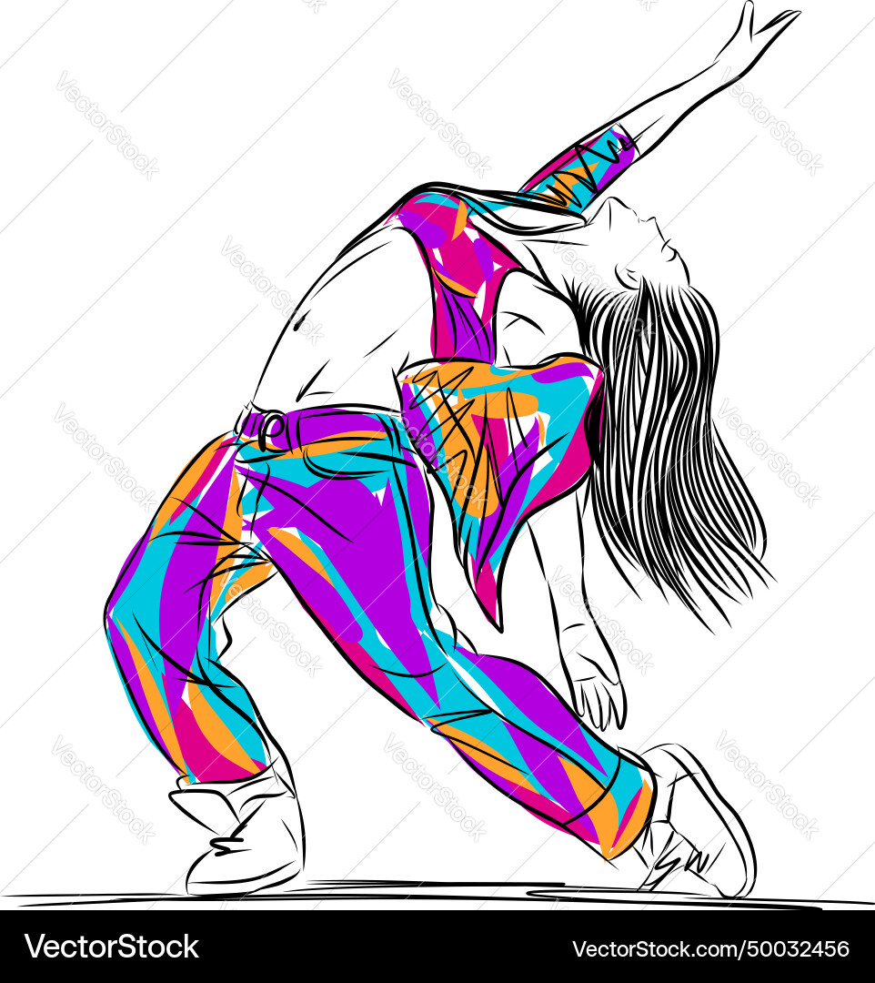 Dancer perform hiphop performer in freestyle Vector Image