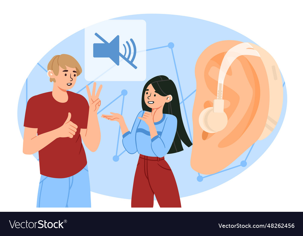 Deaf mute people concept Royalty Free Vector Image Deaf mute people concept Royalty Free Vector Image
