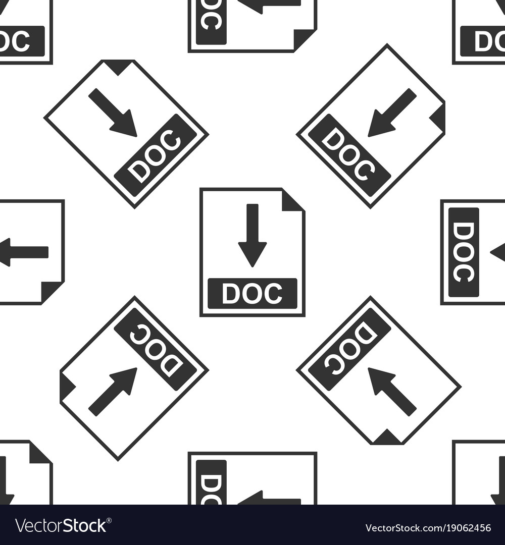 Doc file document icon download button Royalty Free Vector
