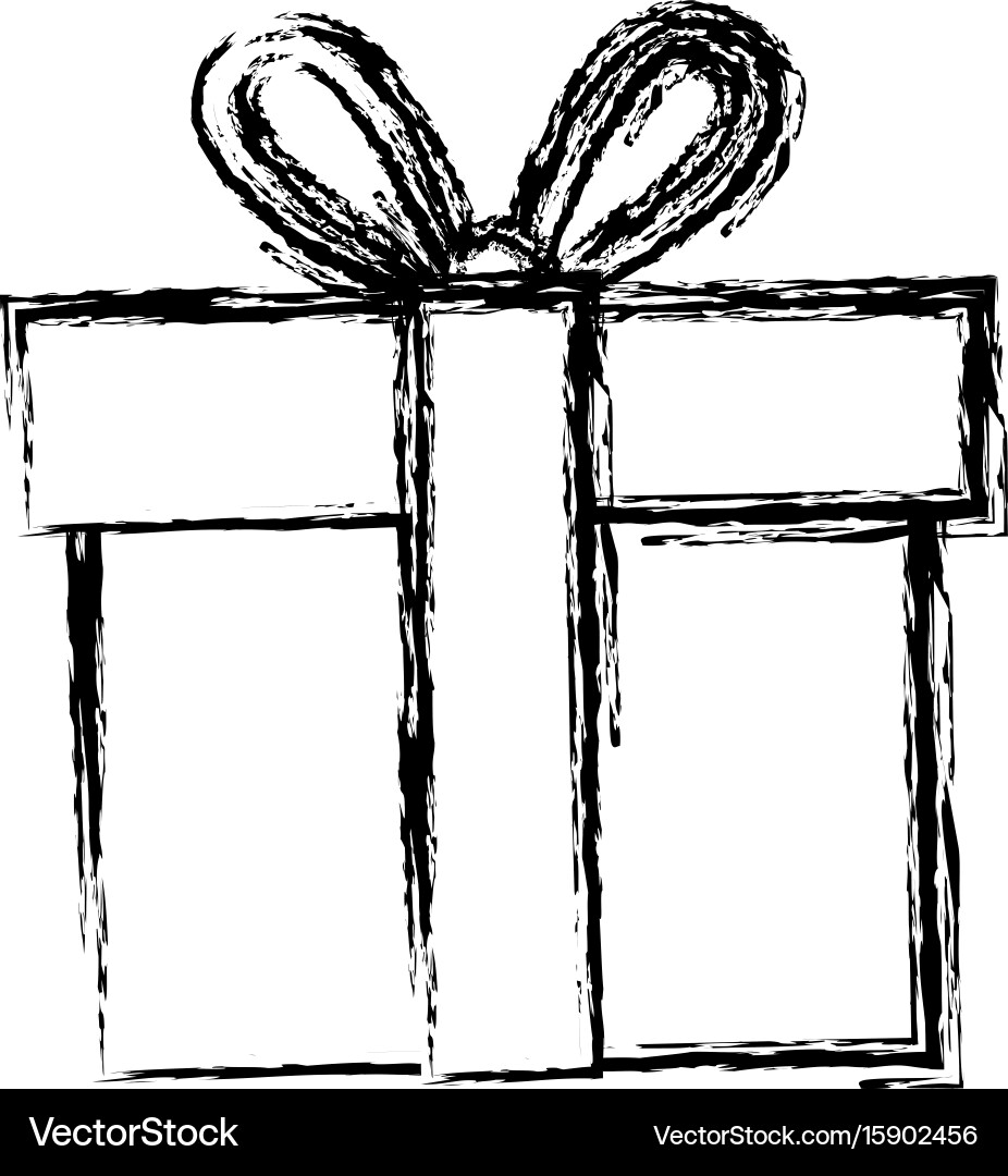 Gift box wrapped ribbon bow decoration Royalty Free Vector