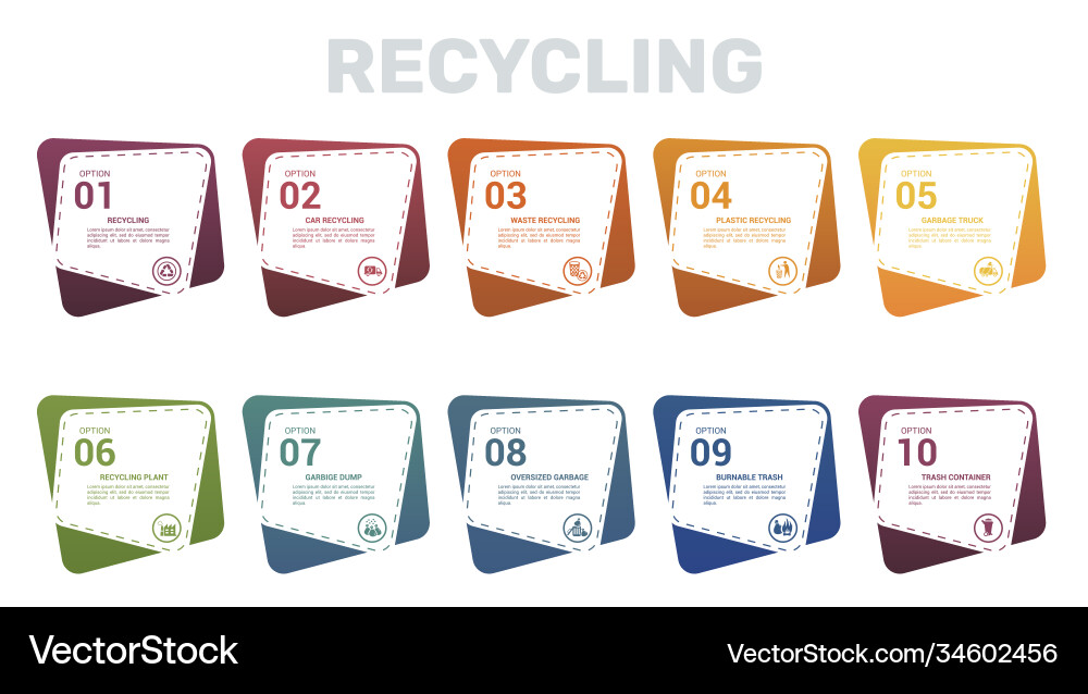 Infographic recycling template icons in different Vector Image