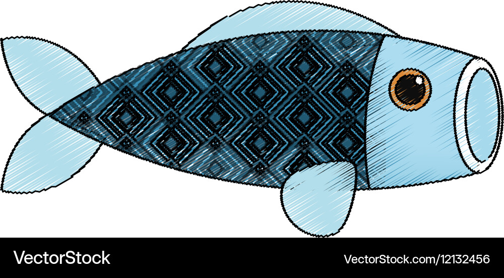 Isolated china fish decoration design Royalty Free Vector