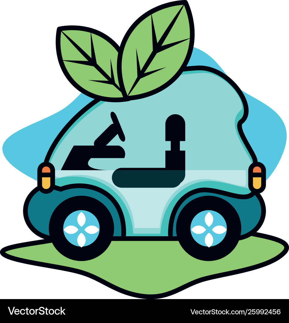 Isolated eco car and leaves design Royalty Free Vector Image