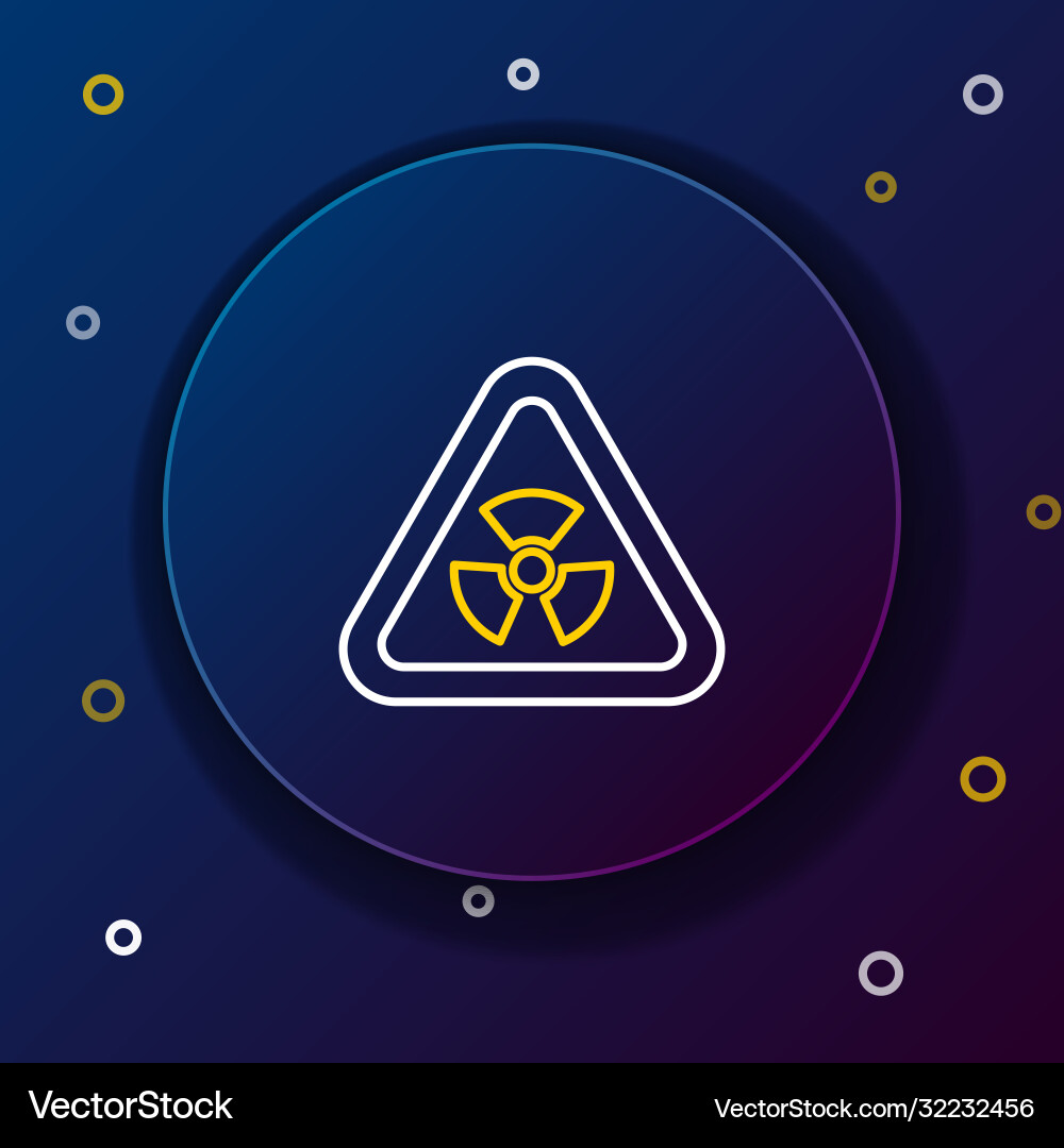 Line triangle sign with radiation symbol icon Vector Image