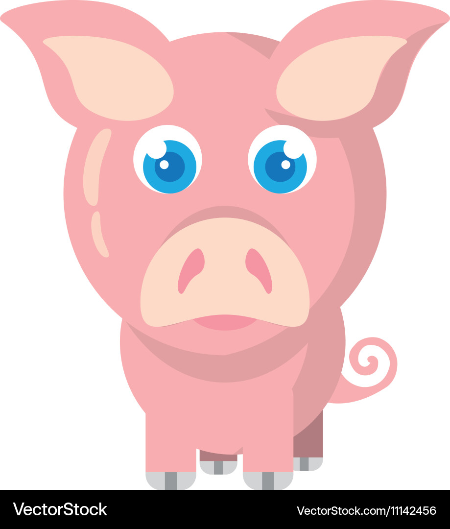 Pig animal farm isolated icon Royalty Free Vector Image