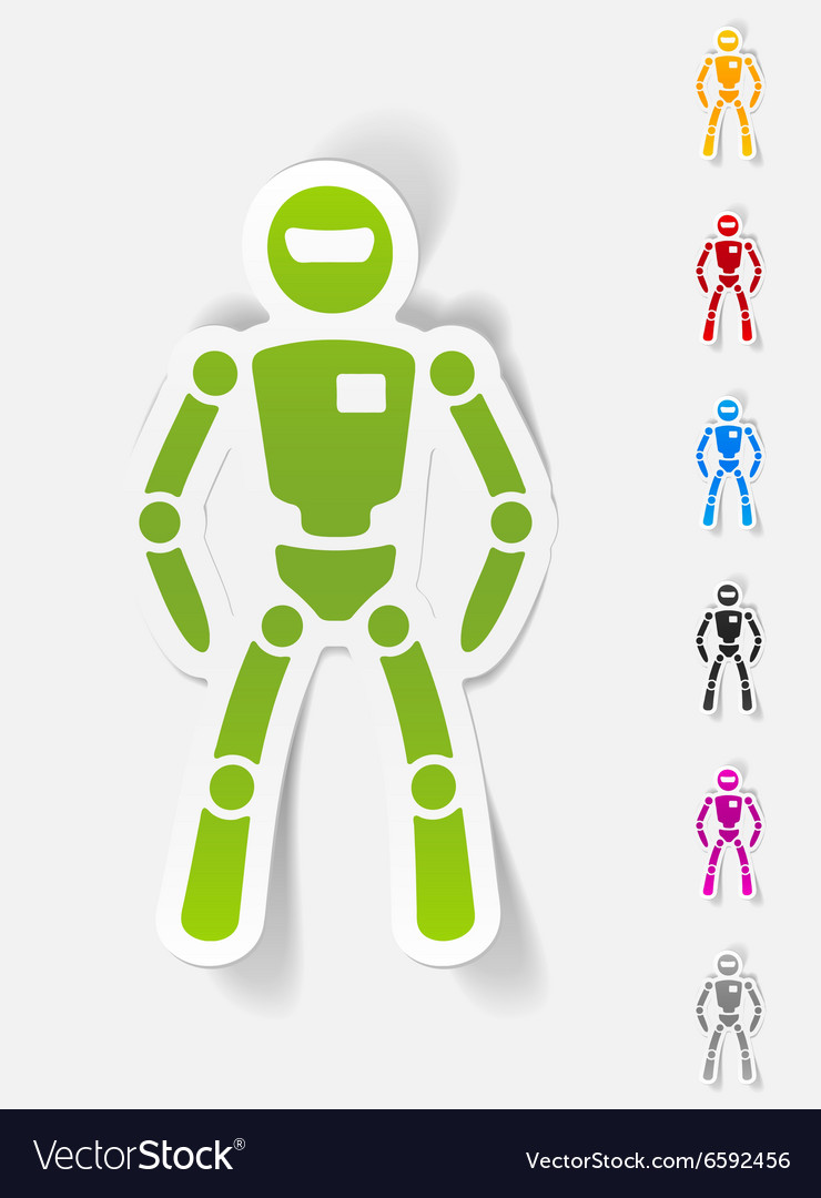 Realistic design element robot Royalty Free Vector Image