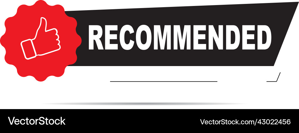 Recommend icon with thumb up best brend Royalty Free Vector