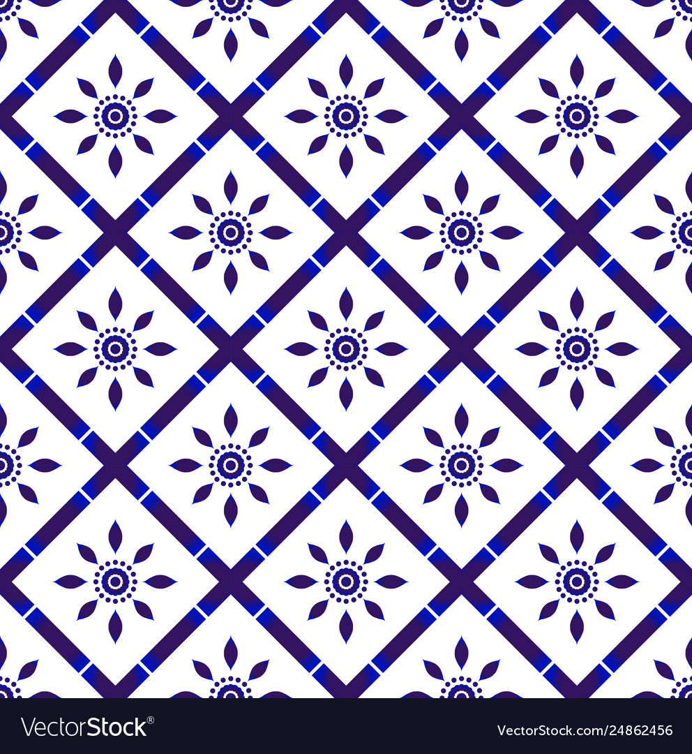 Seamless tile pattern decor Royalty Free Vector Image