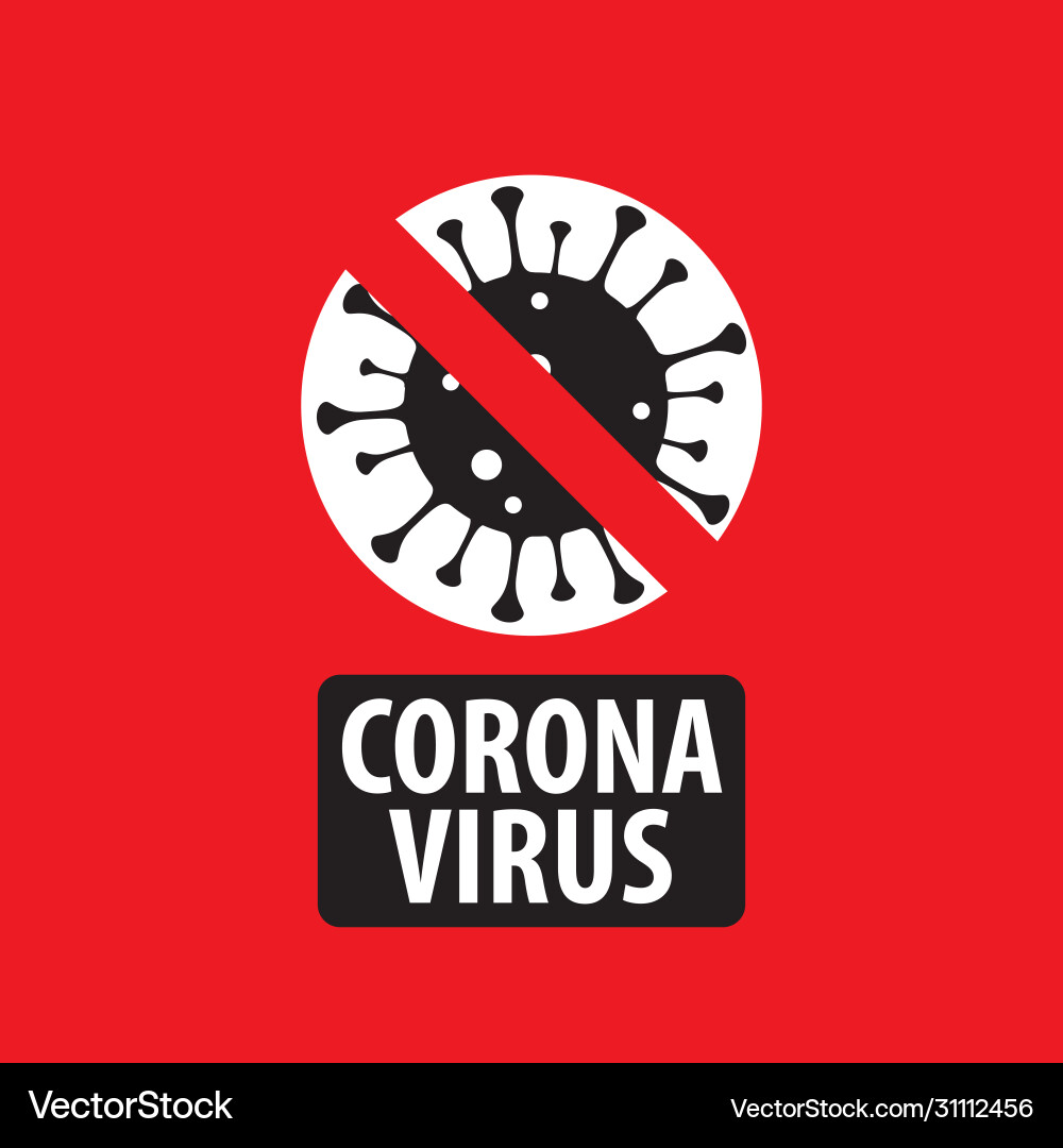 Sign coronavirus crossed with a red Royalty Free Vector