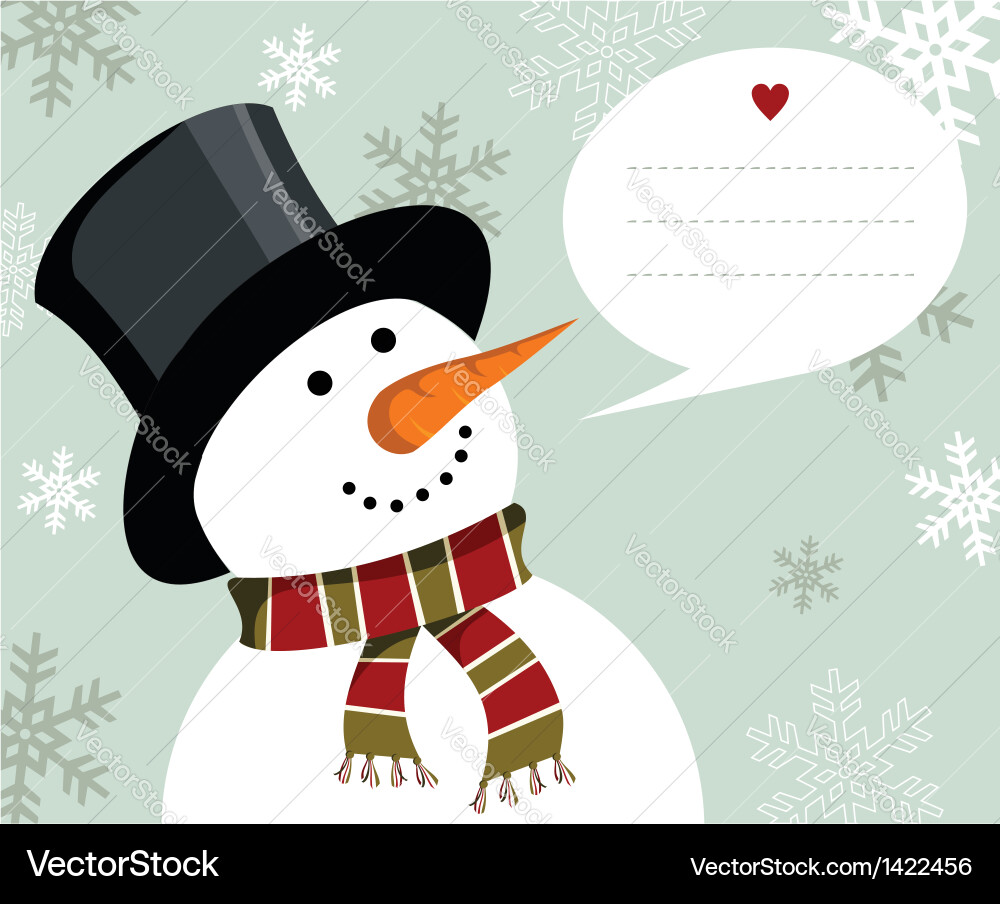 Snowman christmas card Royalty Free Vector Image