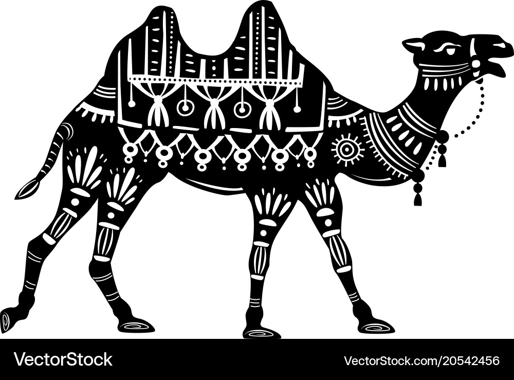 Stylized figure of decorative camel Royalty Free Vector