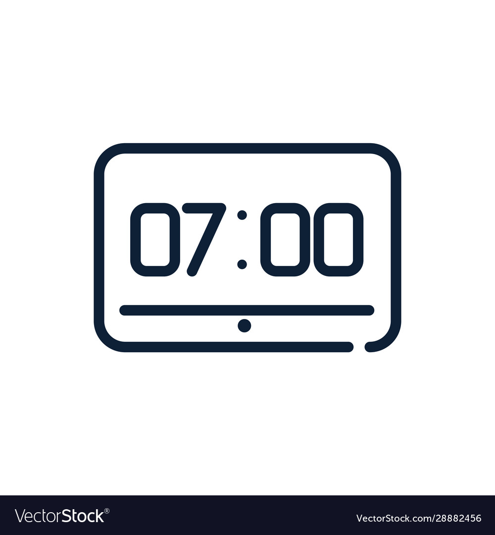 Time digital clock timer hour linear design Vector Image