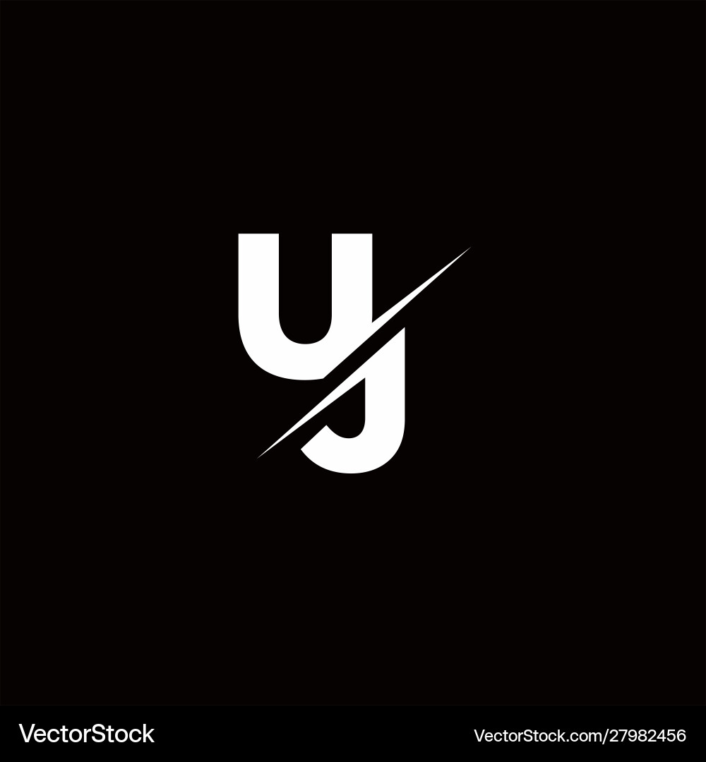 Uj logo letter monogram slash with modern Vector Image
