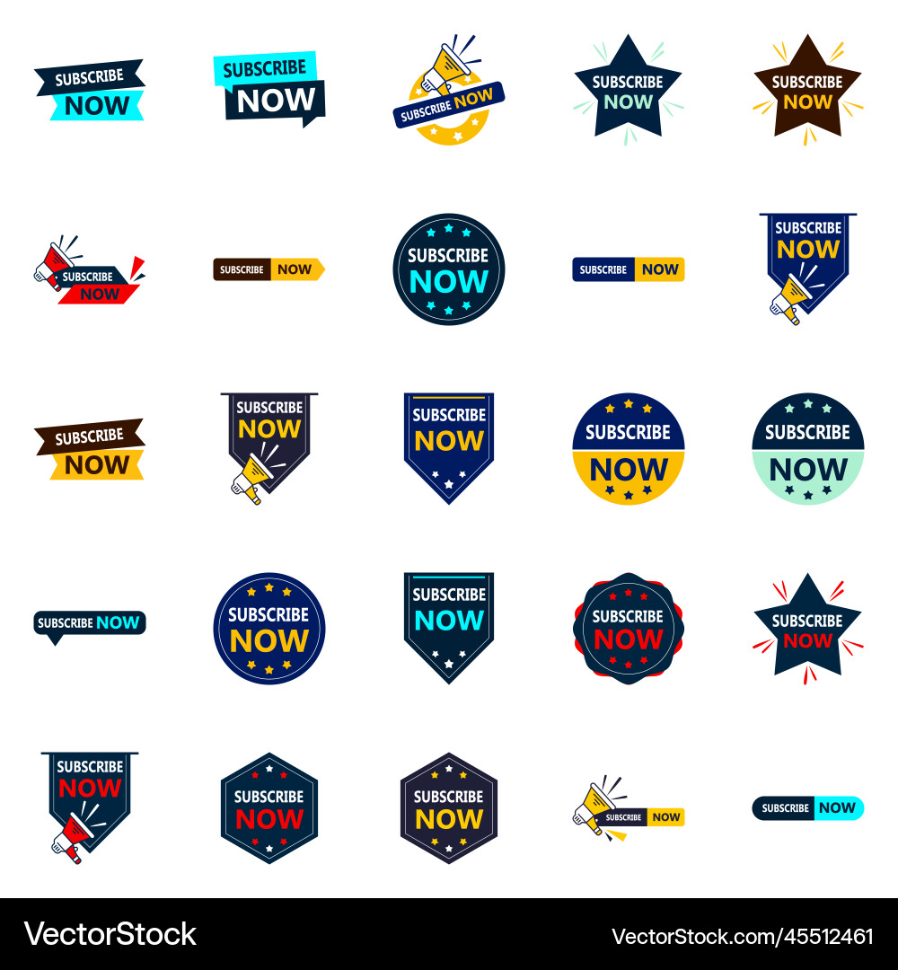 25 eye-catching subscribe now banners for online Vector Image