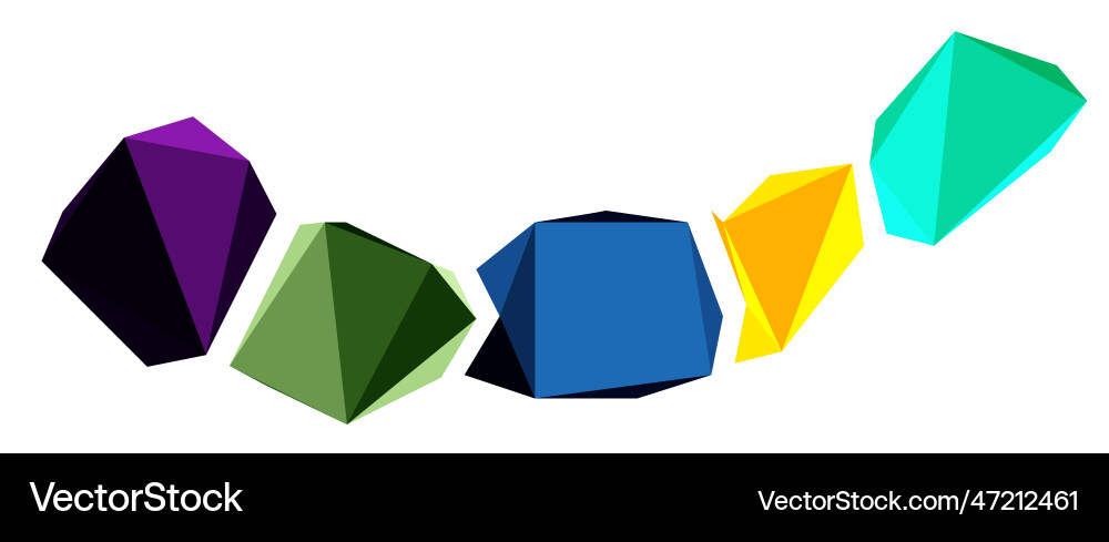 Abstract low poly stone design geometric 3d Vector Image