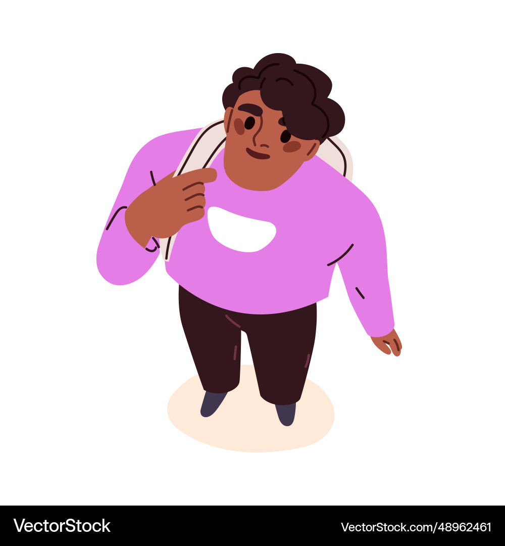 Black man looking up top down view male Royalty Free Vector