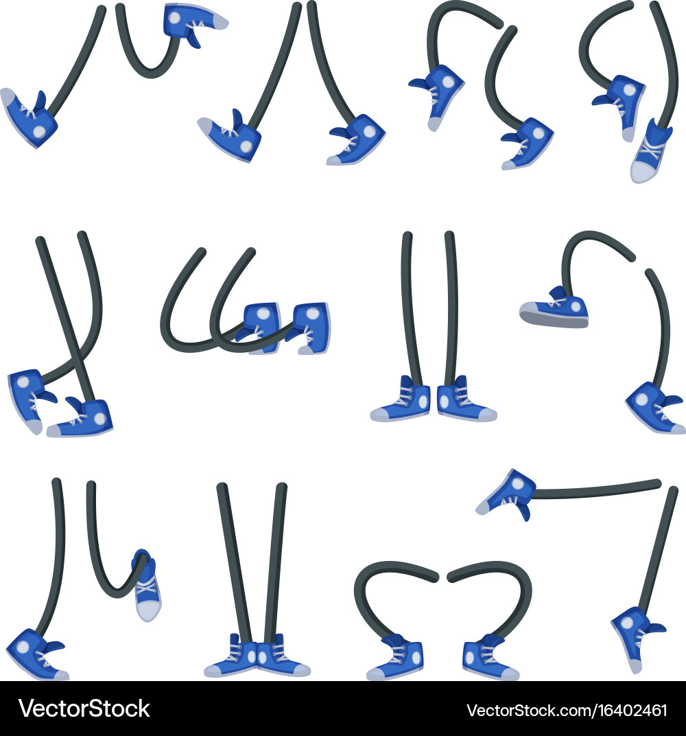 Characters legs in shoes different positions Vector Image