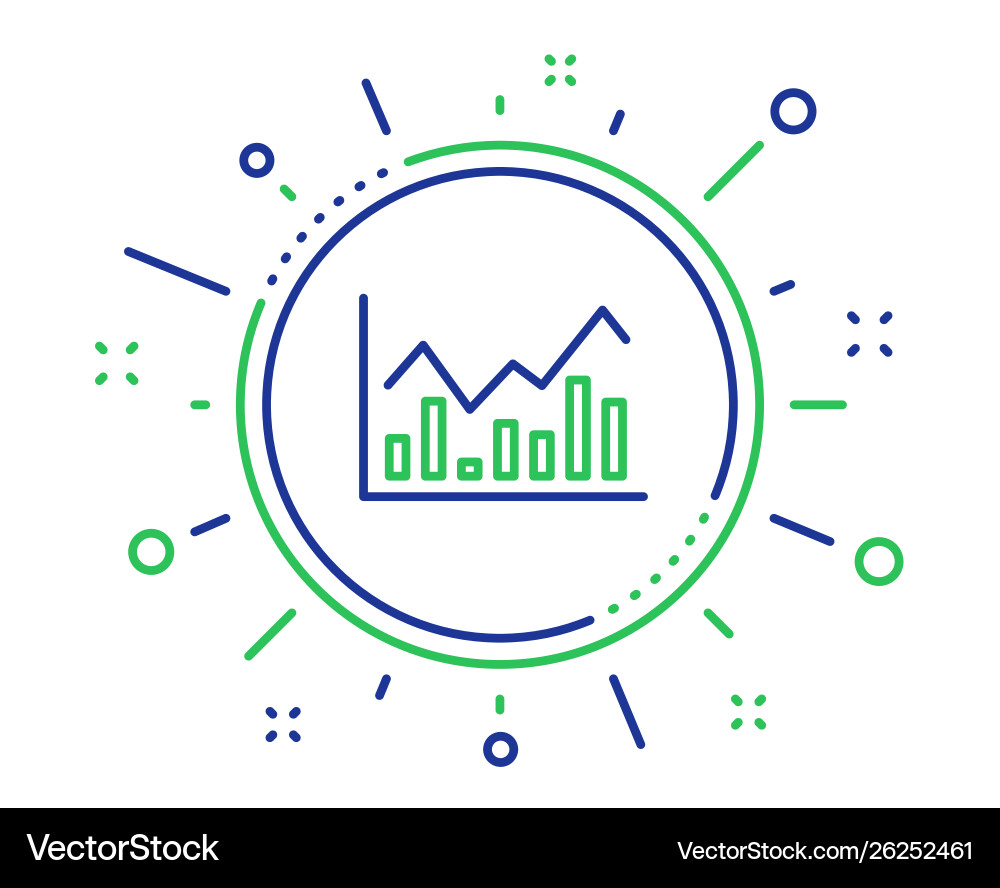 Financial chart line icon finance graph Royalty Free Vector