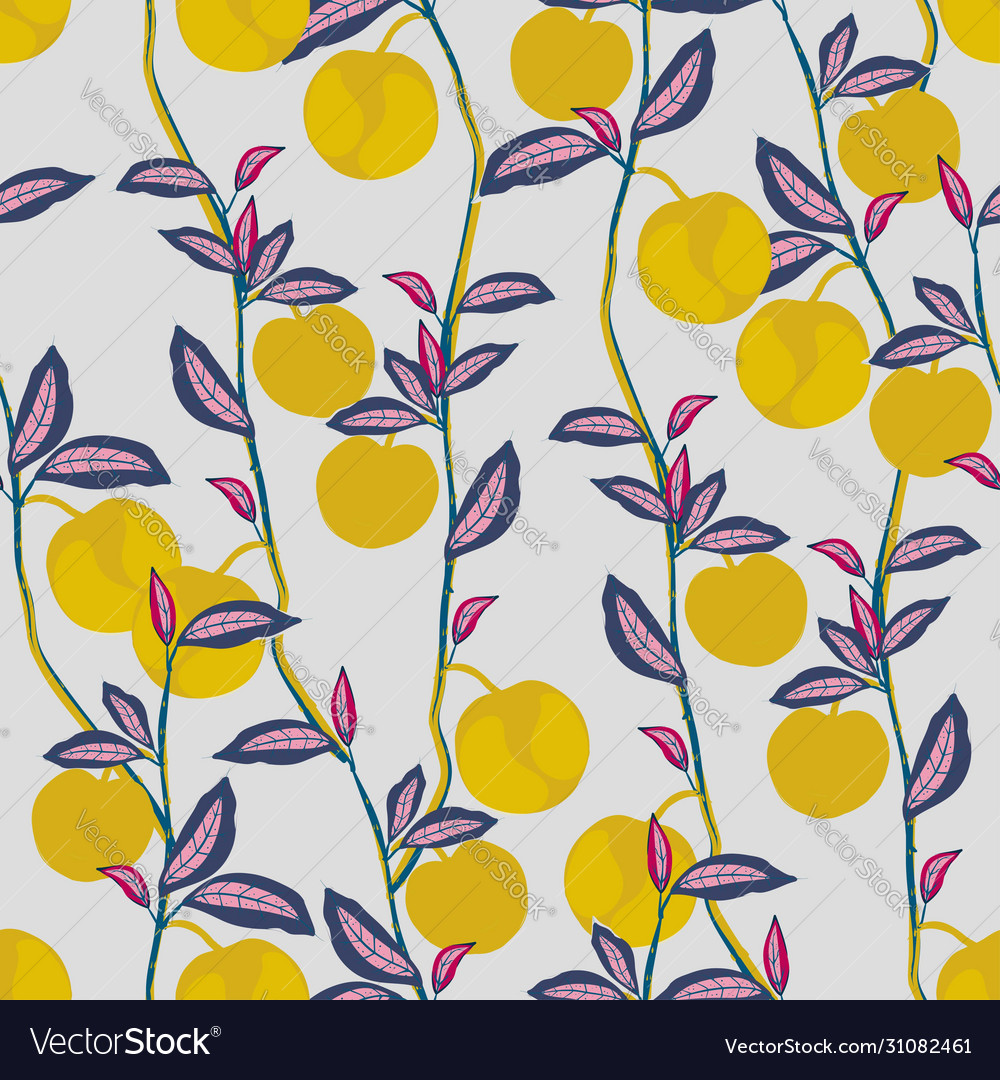 Fruit tree branches with leaves and fruits Vector Image