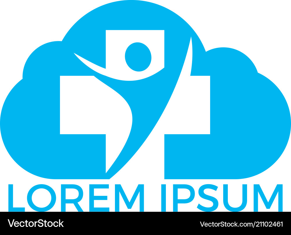 Health medical cloud shape logo design Royalty Free Vector