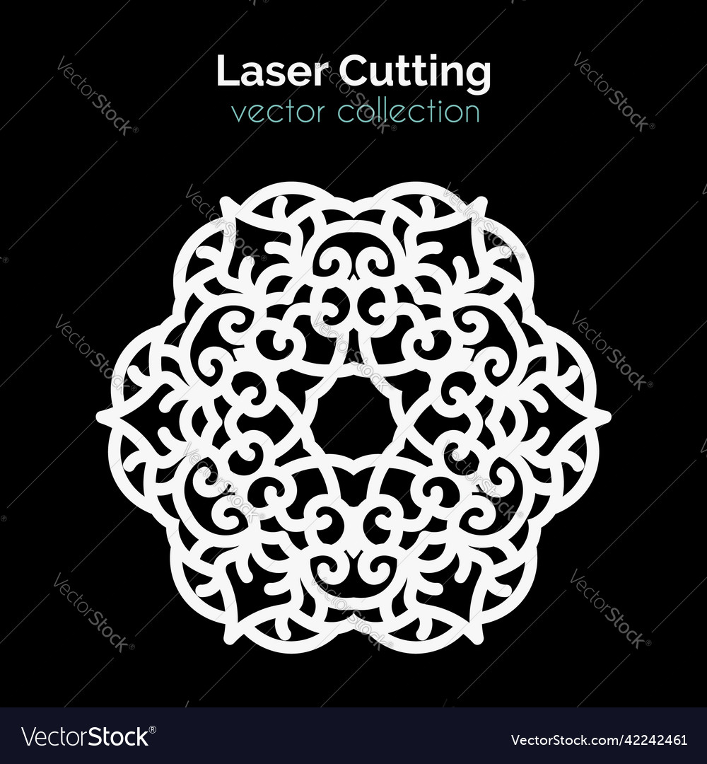 Laser cut round pattern Royalty Free Vector Image