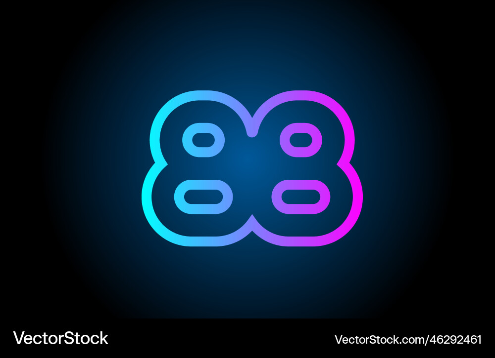 Pink line 88 number logo icon design creative Vector Image