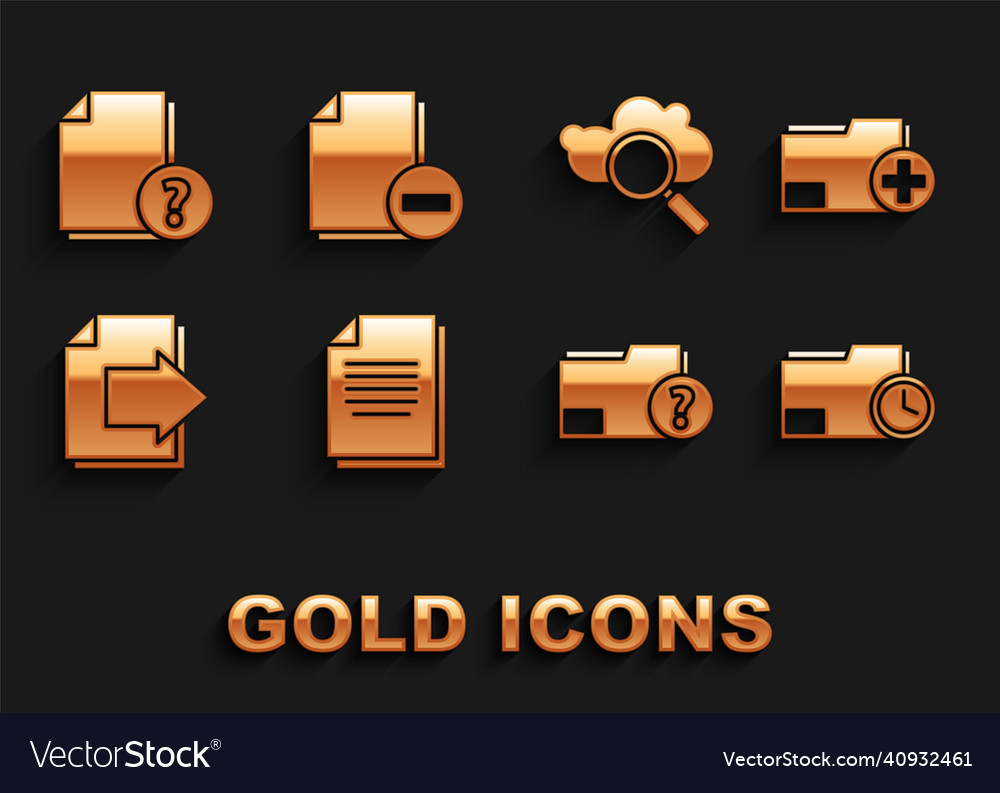 Set document add new folder with clock unknown Vector Image Set document add new folder with clock unknown Vector Image