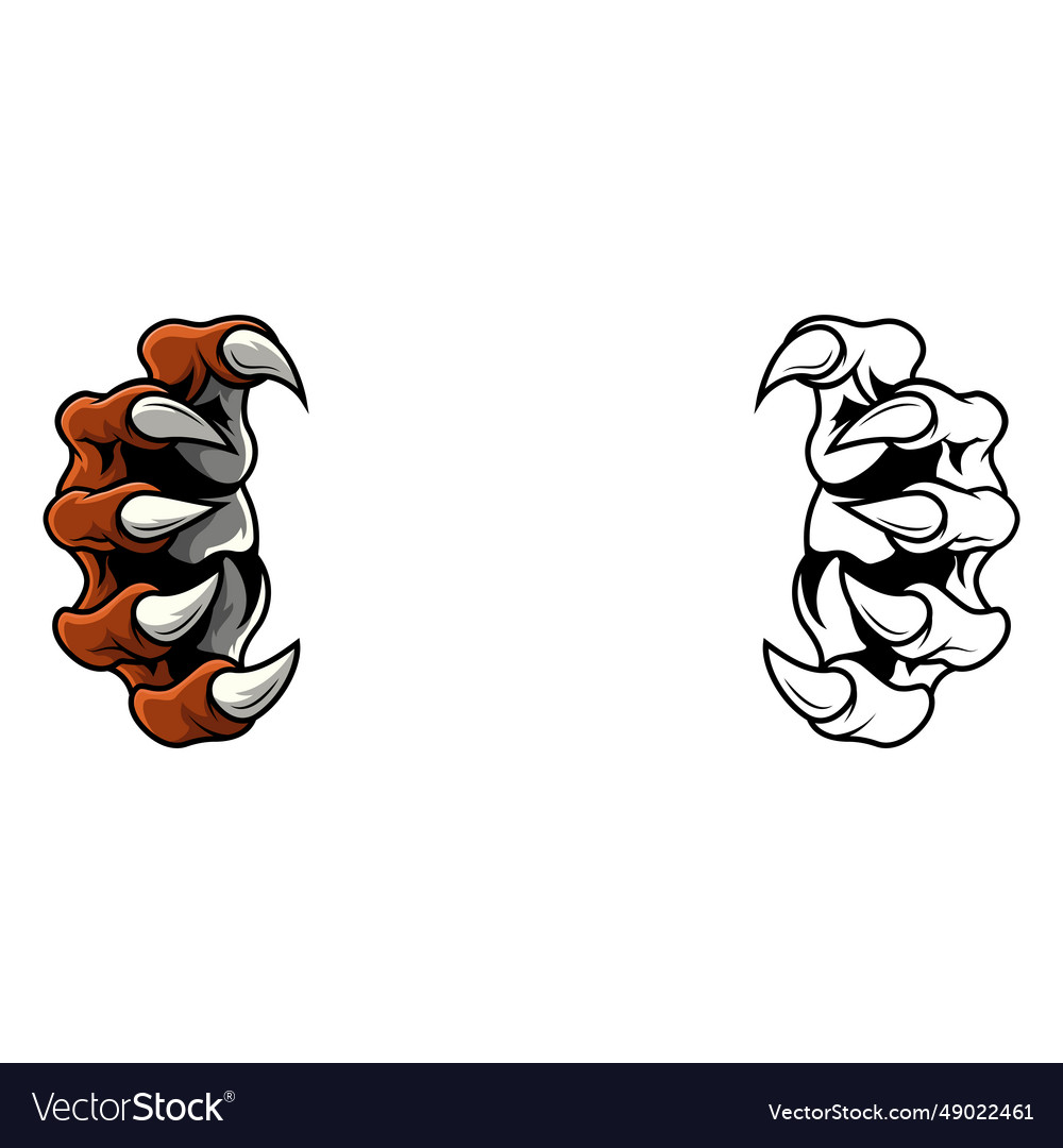 Tiger claw esport mascot logo design Royalty Free Vector