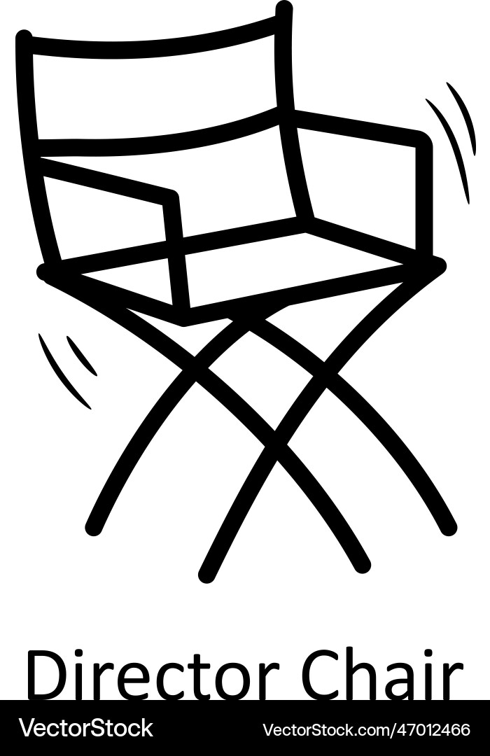 Director chair outline icon design Royalty Free Vector Image