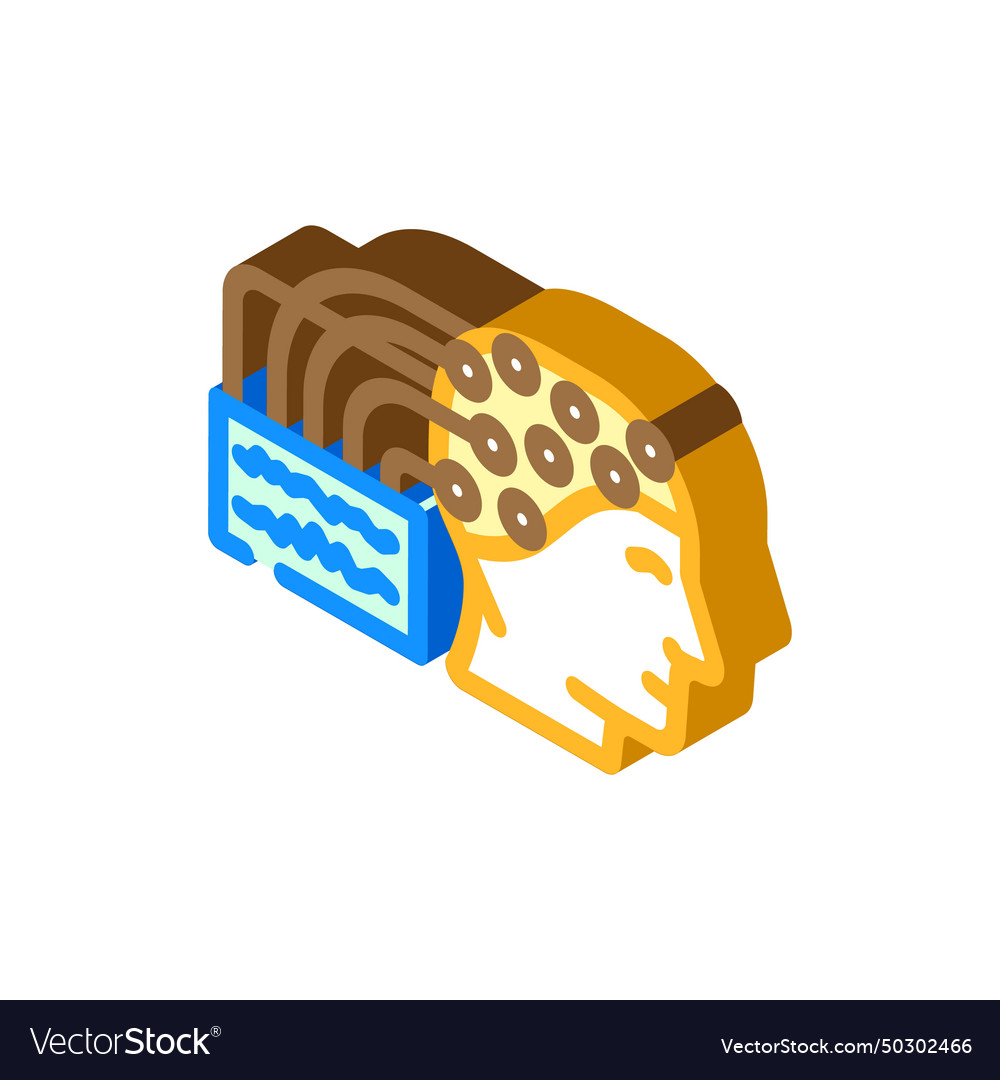 Eeg Monitoring Neuroscience Neurology Isometric Vector Image