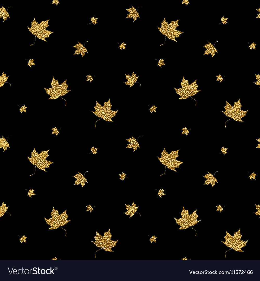 Gold leaf maple seamless pattern Royalty Free Vector Image
